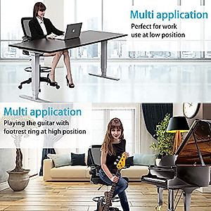 Drafting Chair Tall Office Chair Ergonomic Computer Desk Mid Back Mesh Chair with Lumbar Support & Foot Ring Height Adjustable Rolling Swivel Drafting Stool Task Executive Chair for Standing Desk
