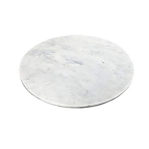 BustleDust 100% Natural Marble Pastry Board for Food, Tea, Coffee, Breakfast, Snacks, Cheese, Appetizers - Use in Kitchen, Bathroom, Office - Natural Marble (Gray White,Glossy Surface)