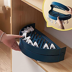 LIUZH Round Two-Way Foldable Clothes Hanger Underwear Socks Multi-Purpose 360-degree rotatable 18 Clip Clothes Rack ( Color : OneColor , Size : 18 Clips )