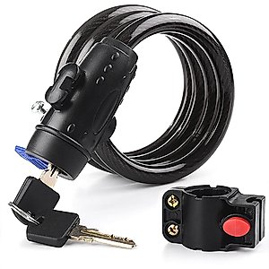 Bike Lock, [4ft/1.2m] Diyife Bike Locks Cable, Outdoor Anti-Theft Bicycle Lock with 2 Keys, Weatherproof Heavy Duty Bicycle Lock with Mounting Bracket Fits Bike, Motorcycle, Scooter
