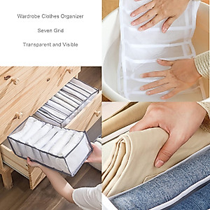 7 Grids Wardrobe Clothes Organizer, Ksndurn White Closet Organizers - Storage Baskets / Clothes Drawer Mesh Separation Box (model)