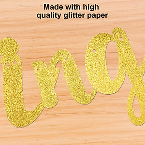 AOZUO The Beginning of A New Chapter Banner, Glitter Farewell Party Decorations Happy Retirement Graduation Banner House Warming Moving Away Engagement Job Change Party Supplies(Gold)