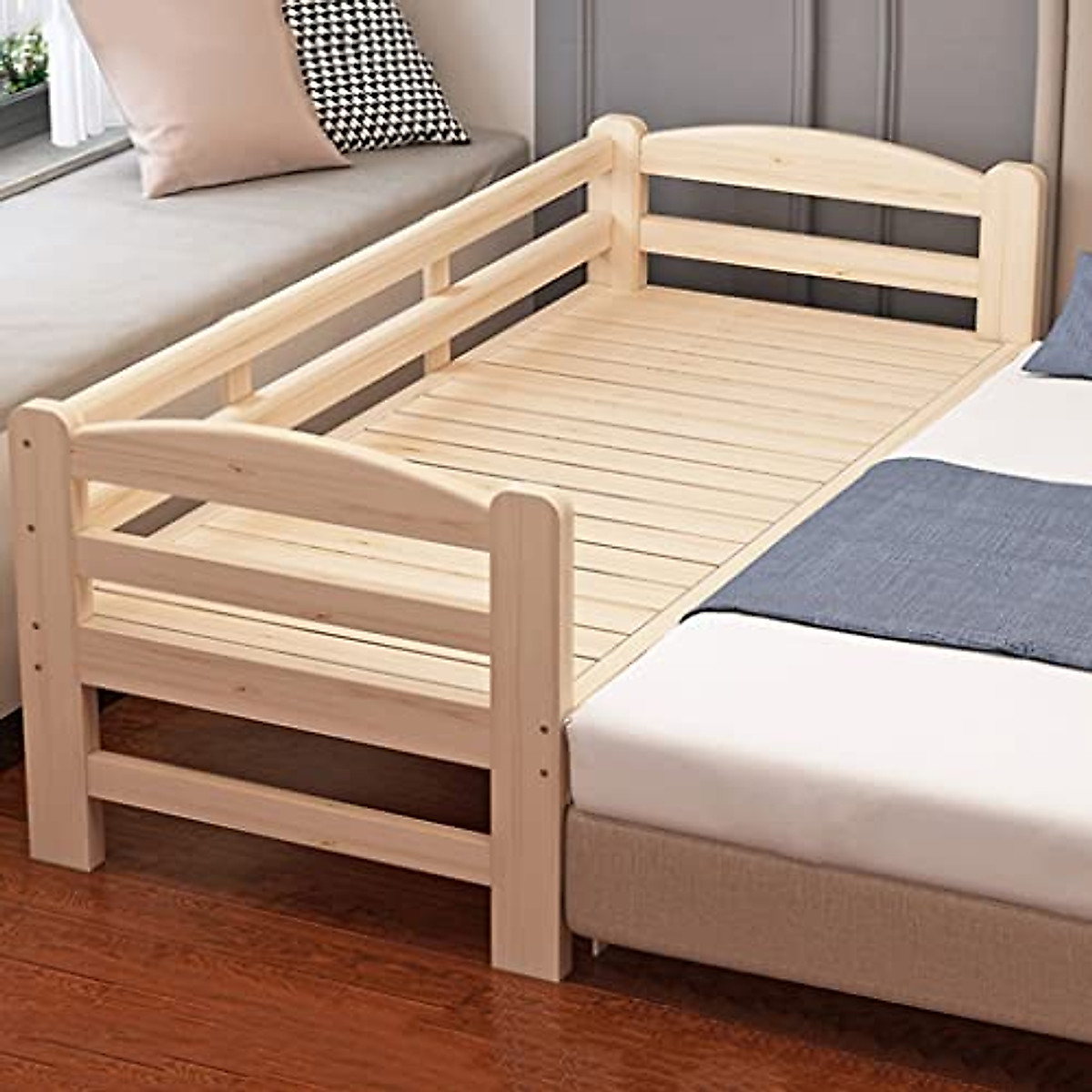 Bed Sleeper, Solid Wood Children Bed Frame, Wooden Bed Bedside Sleeper Suitable for Children and Teens, Easy to Assemble (Color : Style 2, Size : 180x70x40cm)