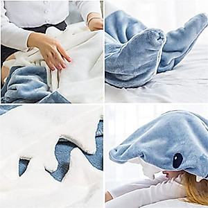 Shark Blanket Adult - 2023 New Shark Onesie Blanket - Wearable Shark Blanket Super Soft Cozy Flannel Hoodie Sleeping Bag - Shark Blanket Hoodie (83inX35.5in-XL)