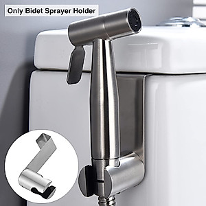 Bidet Sprayer Holder,Stainless Steel Hanging Rack Punch-Free Toilet Bidet Holder,Holder Hook Hanger for Hand Shower Toilet Bidet Sprayer,Toilet Bathroom Attachment(Sliver)
