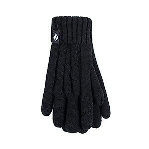 HEAT HOLDERS Women's Standard Pair of Gloves, Black, Small/Medium
