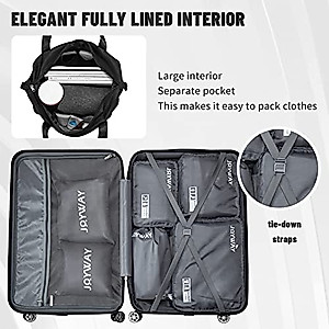 Joyway Luggag 7-Piece Travel Sets,28 inch Suitcase with Spinner Wheels,Hard Case Large Luggage with TSA Locks(28Inch No Bag White)