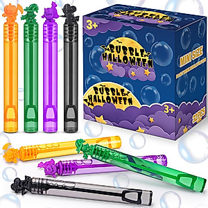 Halloween Party Favors Bulk for Kid, 32Pcs Mini Pumpkin Bubble Wands, Goodie Bag Filler, Halloween Trick or Treats Non Candy, Classroom Prizes, Pinata Stuffer, Basket, Gift Box Toy Supplies, Birthday