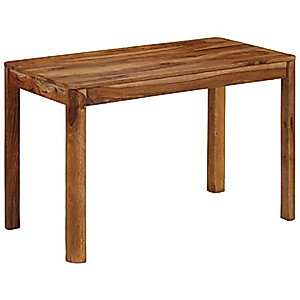 GOLINPEILO Wooden Dining Table, Kitchen Table Solid Sheesham Wood 47.2"x23.6"x29.9" -AA