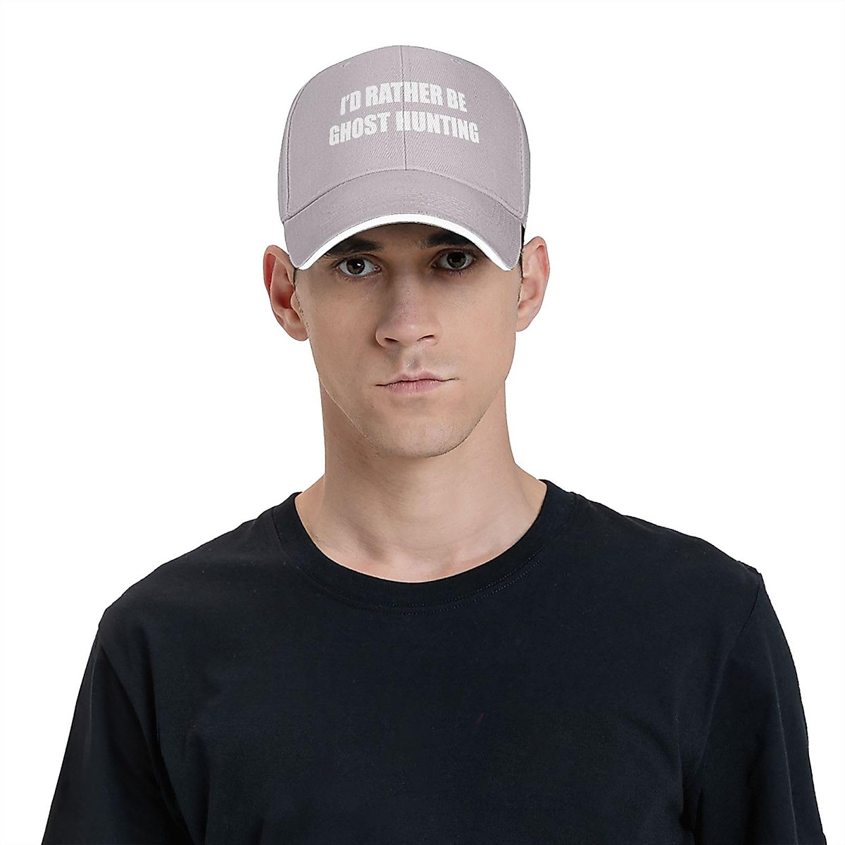 I'd Rather Be Ghost Hunting Funny Hats Adjustable Trucker Baseball Cap Sports Women Men Gray