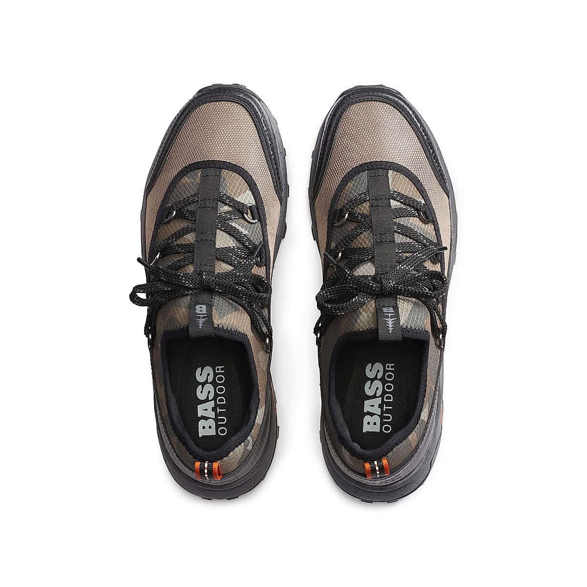 BASS OUTDOOR Men's Trek Ultralite Hiker Hiking Shoe, GRN CAMO/BLK, 9.5