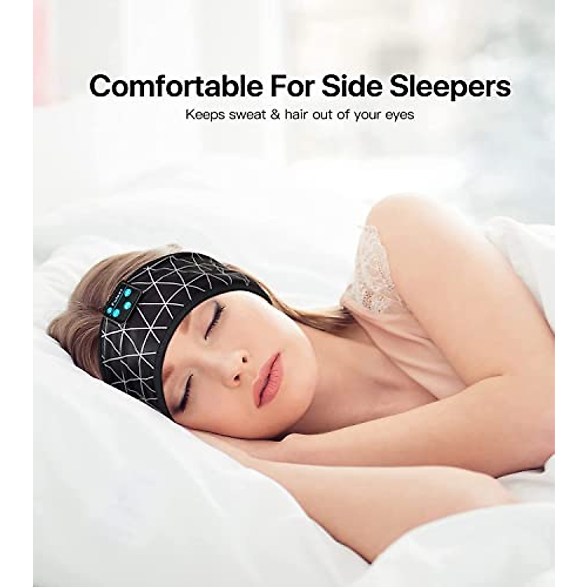 ASMRBAND Sleep Headphones Sports Headband, Adjustable Soft Sleep Headphones Headband,Long Time Play Headphone Band with Built in Speakers Perfect for Sleep,Workout,Running,Yoga,Travel,Insomnia