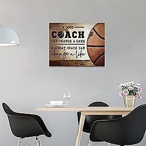 Basketball Wall Art Motivational Sport Basketball Pictures Wall Decor Team Inspirational Painting Canvas Prints Framed Modern Artwork For Living Room Bedroom Bathroom 12"X16"