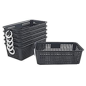 Obstnny 12 Packs Mini Plastic Useful Basket, Desktop Storage Basket Bin, Gray