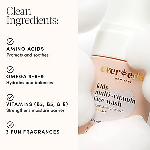 Evereden Kids Face Wash: Melon Juice, 3.4 fl oz. | Gentle Skin Care | Clean and Non-toxic Face Wash | Multi-Vitamin Kids Skin Care