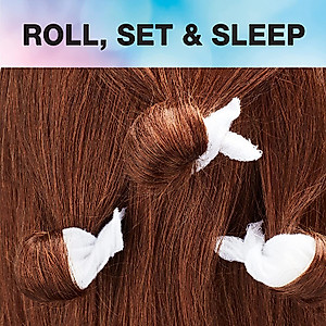 Conair Fabric Hair Curlers to Sleep In, Soft Hair Rollers for Natural Curls, Assorted color, 24 Pack