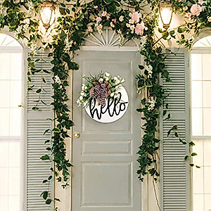 Welcome sign for front door Round Wood Sign Hanging Welcome Sign for Farmhouse porch Spring Welcome Sign Front Door Decoration