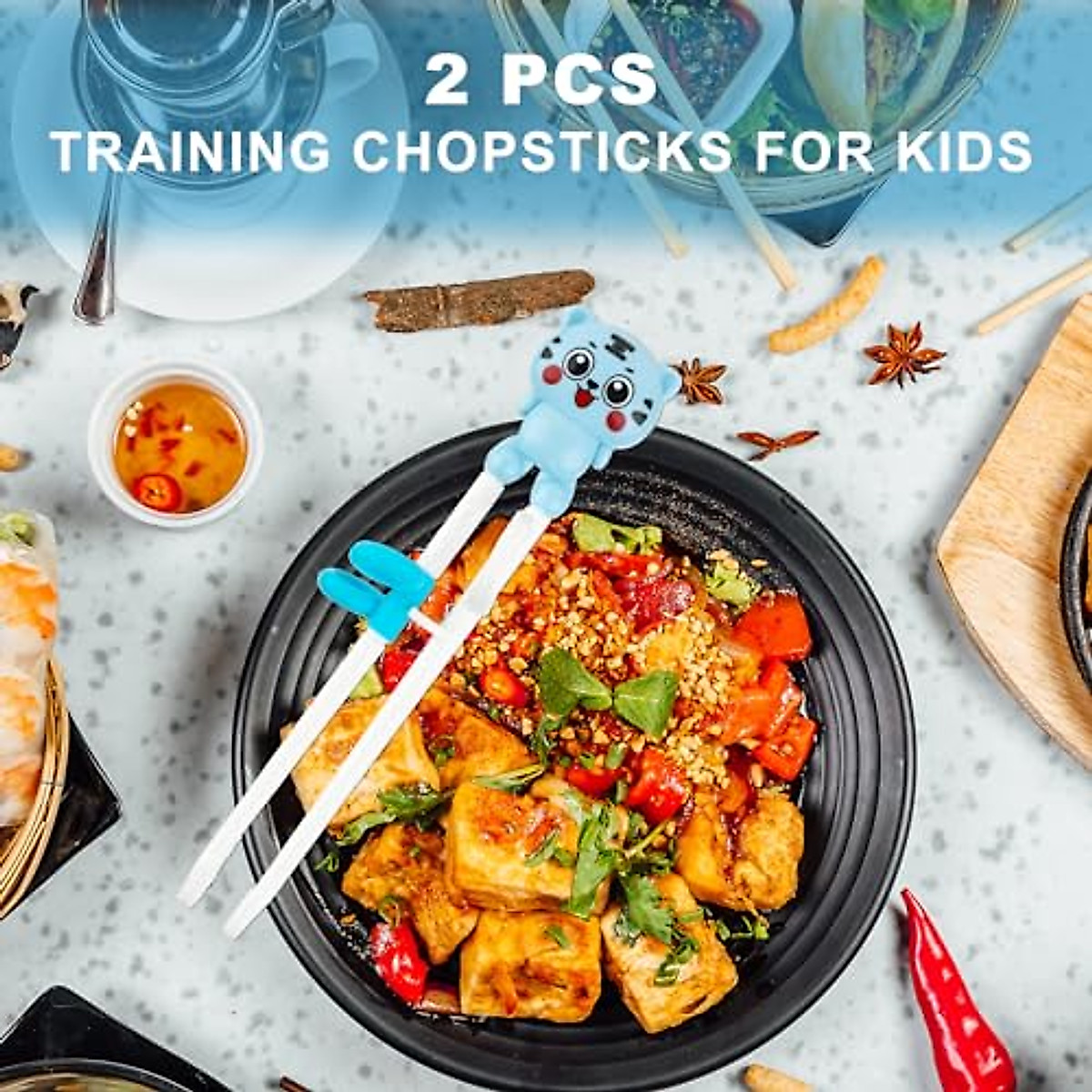 2 Pairs Training Chopsticks for Beginners, Learning Chopsticks Helper Cute Animal Training Chopsticks Practice Chopstick Trainer for Adults