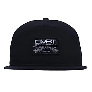 Combat Iron CMBT Pro Performance Hybrid Structured Flatbill Adjustable Baseball Cap (Black)