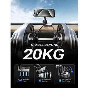 LISEN Tesla Phone Mount, for MagSafe Car Mount [Never Blocking] Tesla Model 3 Y Phone Mount, Tesla Model 3 Y Accessories, Adjustable Tesla Phone Holder Fits iPhone 15 Pro Max Plus 14 13 12 AIl Phones