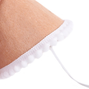 Baby 1st Birthday Party Hat - Handmade Wool Felt Hat for Kids, Photo Booth Props, Backdrop, Cake Smash, and First Birthday Accessories (Beige)