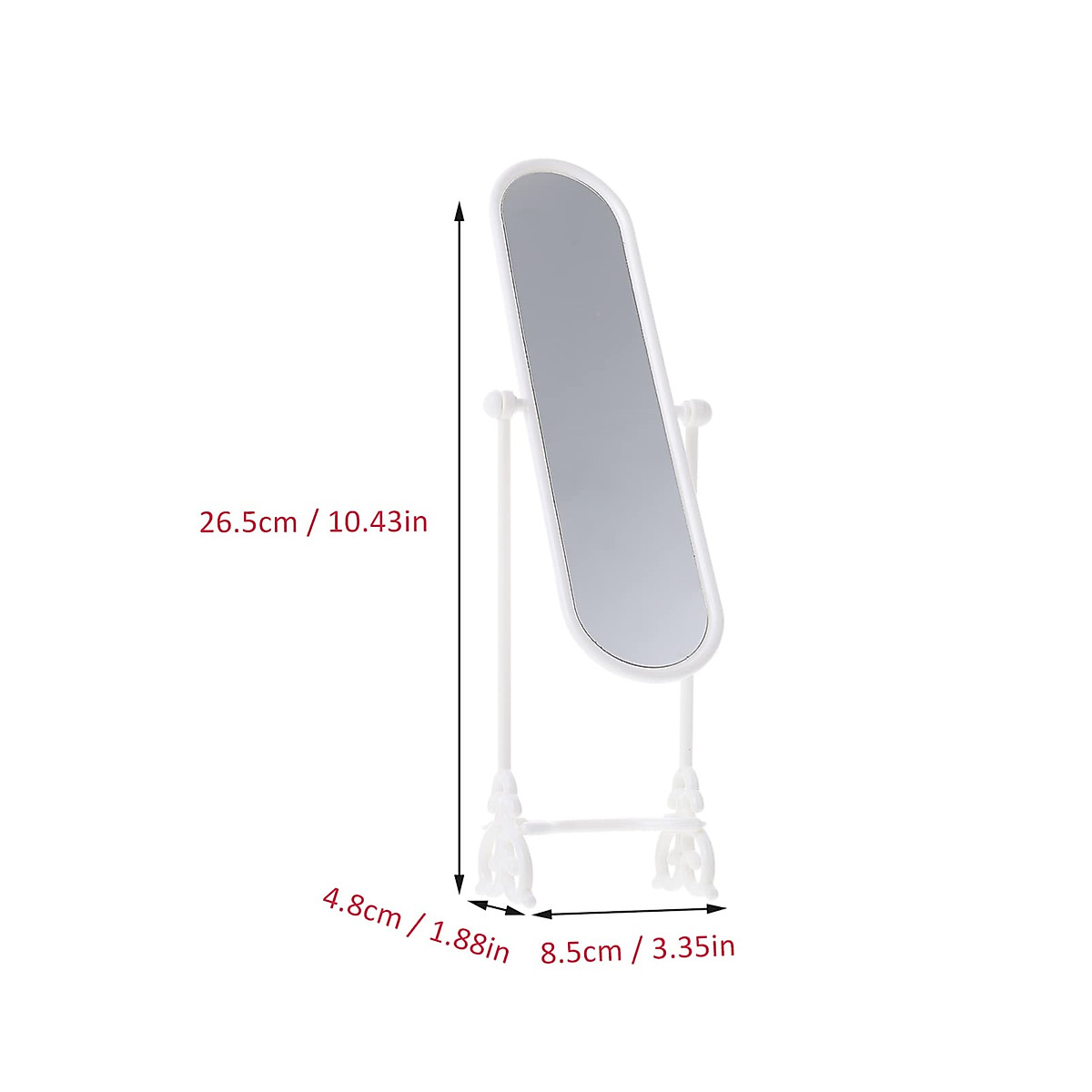 ARTIBETTER 2 Sets Miniature Standing Dressing Mirror Miniatures Dolls House Mirror for Dollhouse DIY Craft Bedroom Furniture