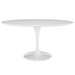 Ergode Lippa 60" Oval Wood Top Dining Table - White
