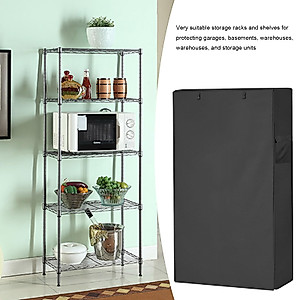VIKKSAER Dustproof Shelf Cover, 36" W x 18" D x 72" H, Heavy Duty Waterproof Storage Shelving Cover, Steel Organizer Wire Rack Covers, Shelf Display Rack Protector Cover with Zipper (Black)