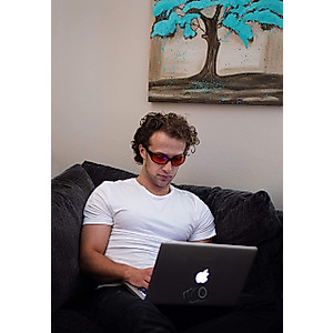 Blue Blocking Amber Glasses for Sleep 99.9 Percent Effective - Nighttime Eye Wear - Special Orange Tinted Glasses Help You Relax Your Eyes