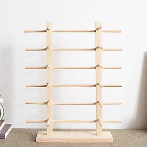 TANG SONG 1 PCS Solid Wood Glass Display Holder Sunglass Display Holder Wood Glass Display Rack Double Linen Glass Showcase (Double Row 12 Pairs)