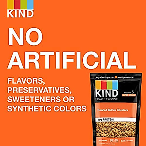 KIND Healthy Grains Granola, Peanut Butter Clusters, 11 Ounce, 10g Protein, Whole Grain, Snack Mix