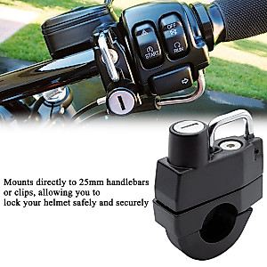 Motorcycle Helmet Lock Fits 7/8" (22mm) Handlebar Anti-Theft Helmet Security Lock with 2 Keys Fit for Motorbike Scooter Street Bike