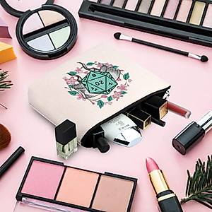 TOBGBE Role Playing Games Quote Gifts Dragon Armies Dice Pouch D&D Accessory Pouch Bag DM Games Makeup Bag TRPG Gift (flowers D&D bag)