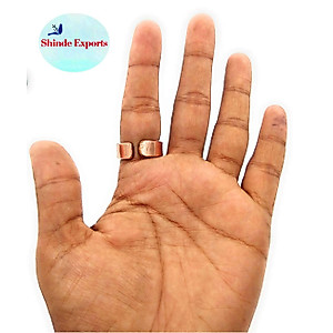 SHINDE EXPORTS pure copper adjustable finger ring for women Indian jewellery (Plain Ring 8mm)