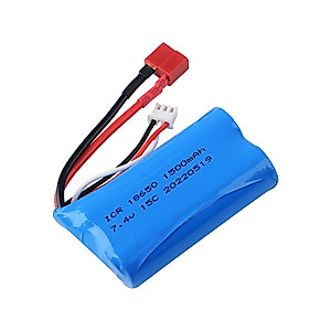 HHZ 2 pcs 7.4V 1500Mah T Plug li-on Battery for Wltoys 12428 12423 RC Toy Car