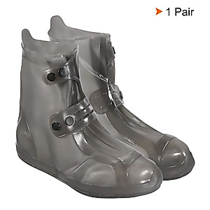 PATIKIL XXL Waterproof Silicone Shoes Cover, 1 Pair Reusable Non-Slip Overshoes Rain Galoshes Snow Boot Protector for Men and Women Rainy Outdoor, Gray