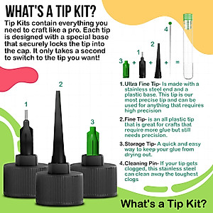 Bearly Art Precision Craft Glue -The Bundle - 4fl oz and 11fl oz Refill Bear - Tip Kit Included - Wrinkle Resistant - Flexible and Crack Resistant - Strong Hold Adhesive - Made in USA