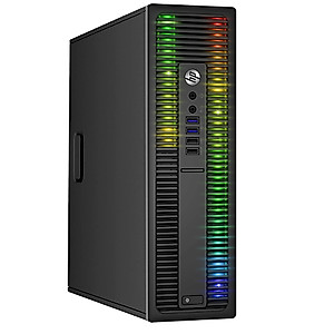 HP Custom Built RGB Lights PC with 24 Inch Monitor ProDesk Desktop Computer Intel Core i5 6500 Quad-Core Processor 16GB RAM 512GB SSD Win 10 Pro Gaming Keyboard & Mouse (Renewed)