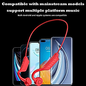 Bone Conduction Headphones Wireless Open Ear Earphones Bluetooth Sports Waterproof Noise Cancelling Lightweight Headphone with Microphone Over Ear for Running Hiking Workout Driving Android iOS