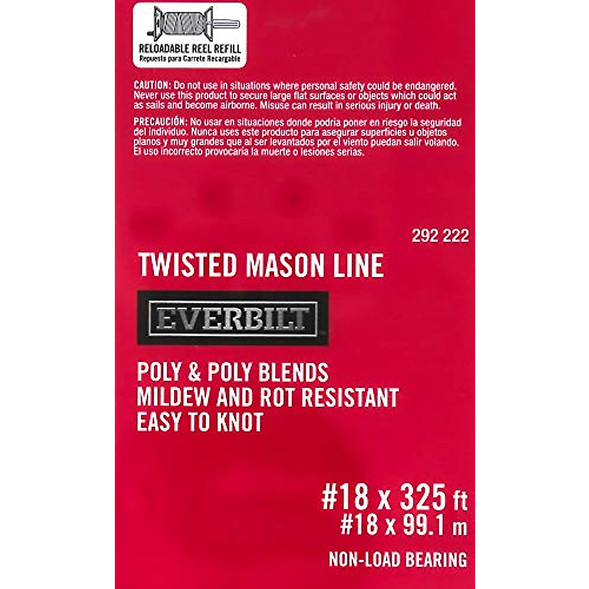 #18 x 325 ft. White Twisted Polypropylene Mason Twine (4 Pack), Rot Proof, Resists Oil, Gasoline & Most Chemicals, Great for Contractors, Masonry, Carpentry, Construction and Home Use