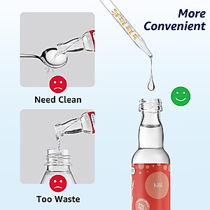 Glass Dropper Pipettes Compatible with Sodastream Bubly Drops Flavors, Flavoring Dropper 1ML Pipette with Graduated Dropper for Sodastream Bubly Bottle, with Cleaning Brush(Colorful)