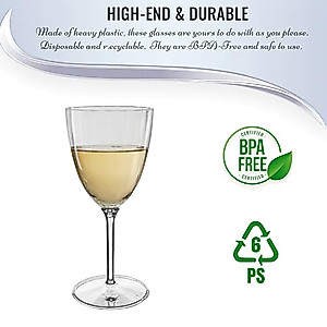 Smarty Had A Party Clear Plastic Round Wine Goblets (7 Oz.) - Pack Of 12 - Reusable & Elegant Design, Perfect for Parties, Weddings, and Celebrations