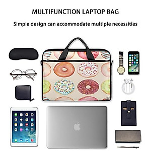 Donuts Laptop Computer Bag Waterproof Shoulder Messenger Bag 13-15 inch Durable Laptop Tote Bag with Shoulder Strap Handle Lightweight Crossbody Briefcase