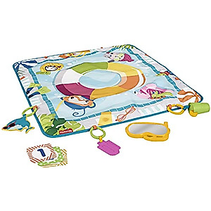 Fisher-Price Dive Right in Activity Mat, Pool-Themed playmat with 4 Toys for Newborn Baby