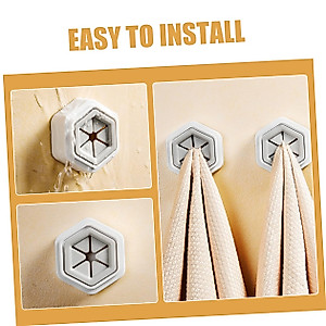 FONDOTIN 4pcs Japanese Towel Rack Adhesive Kitchen Towel Hooks Wall Mount Towel Holders for Bathroom Cabinet Garage Binder Bathroom Towel Holder Japanese-Style Abs Shelf