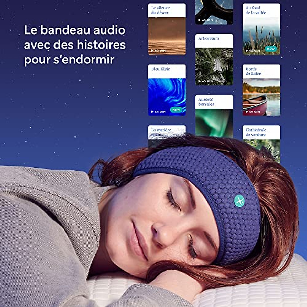 HoomBand Wireless | Bluetooth Innovative Headband for Sleep, Travel, Meditation | Charging Cable Included & Free Access to Hypnotic Stories Created by Sleep Experts (Size S)