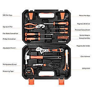 WINTUUL 48PC Tool Kit - Hand Tool Set with Toolbox Storage Case, Tool Kit for Home, Apartment, Garage, Dorm and Office-Perfect for Women/Men DIY, Home Repair