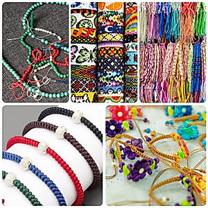 Monrocco Jewelry Nylon Cord, 10 Rolls 1mm Chinese Knotting Cord Nylon Hand Knitting Cord String Beading Thread for Jewelry Making Bracelet Beading Thread