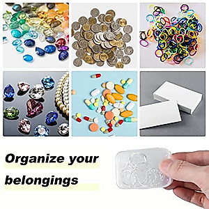 6Pcs Clear Plastic Beads Storage Containers Boxes Mini Storage Containers Box Clear Storage Small Plastic Containers with Lids for Small Items Beads Business Cards Pills Beads Jewellery Craft Items