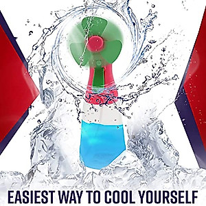 3 Pcs Set Handheld Fan With Water Spray Mister - Personal Cooling Fan Battery Operated Fan Water Bottle Sprayer - Multiple Random Colors Portable Misting Fan. Use also as Portable Desktop Table Fan